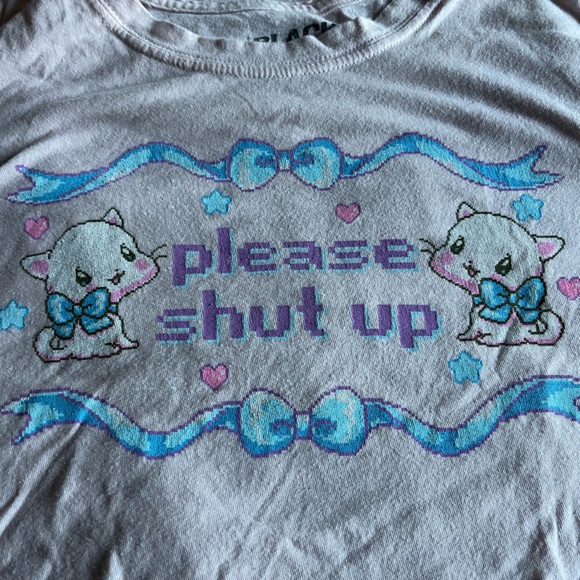 Tops | Please Shut Up Pink Cute Shirt | Poshmark